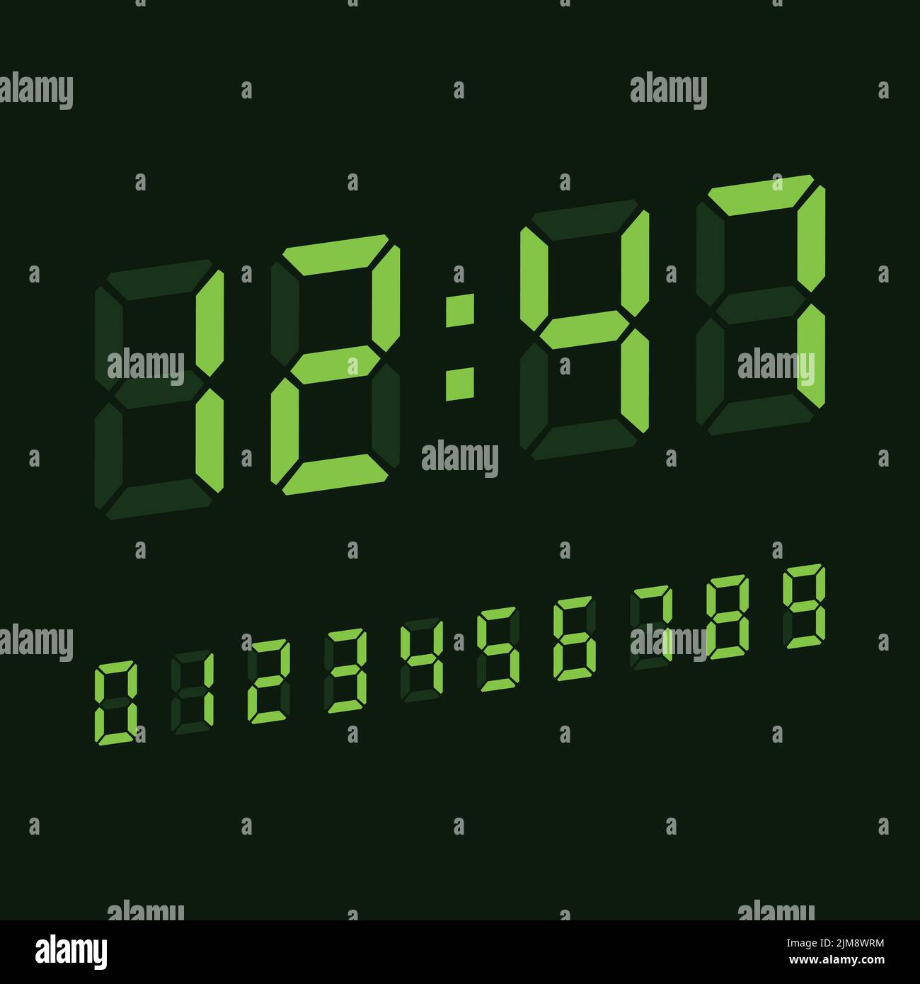 Digital clock number icon illustration in flat style. lcd watch vector ...