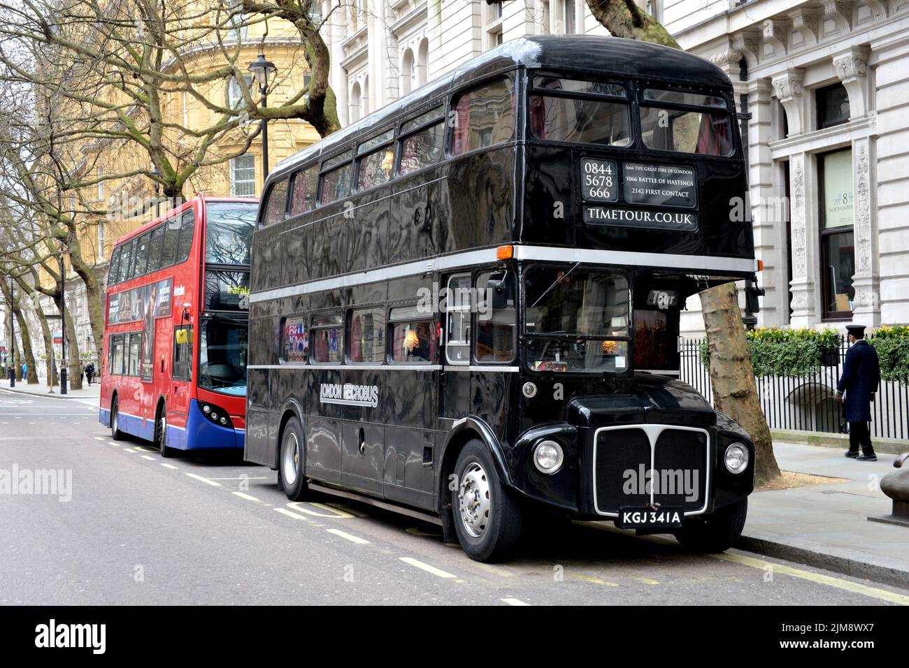 Black London bus Stock Photo - Alamy