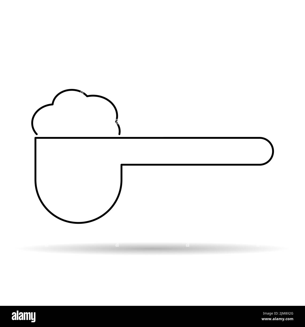 Measuring spoon icon shadow, cook food design symbol, bakery product ...