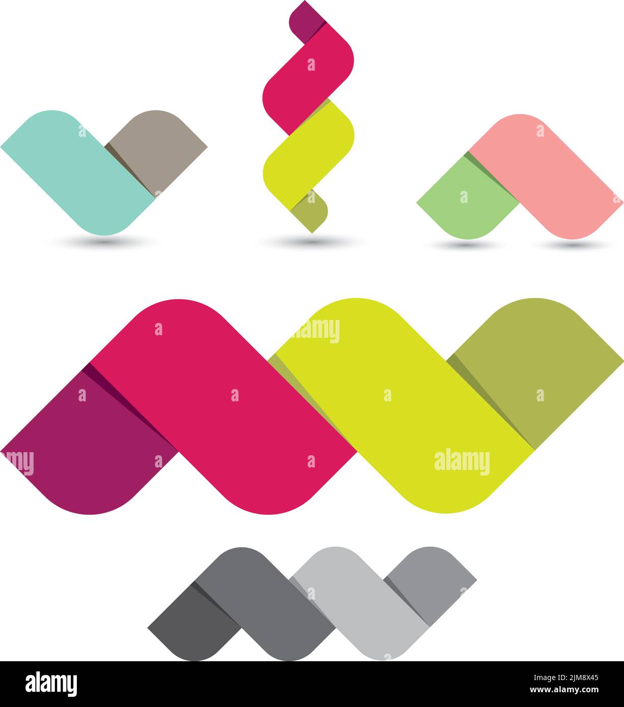 Colorful ribbon shapes Stock Photo - Alamy