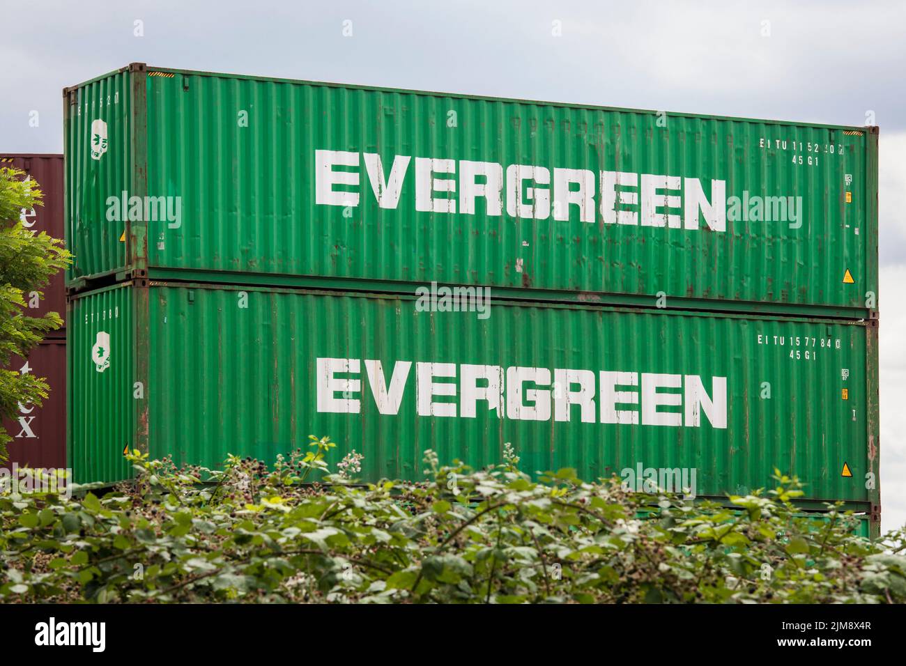 the container terminal of the Rhine port in the town district Niehl ...
