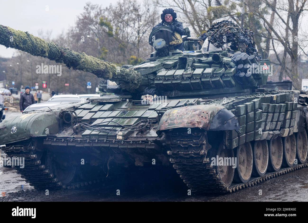 , Ukraine. Pic Shows Ukranian tanks and armour on the move today acroos ...