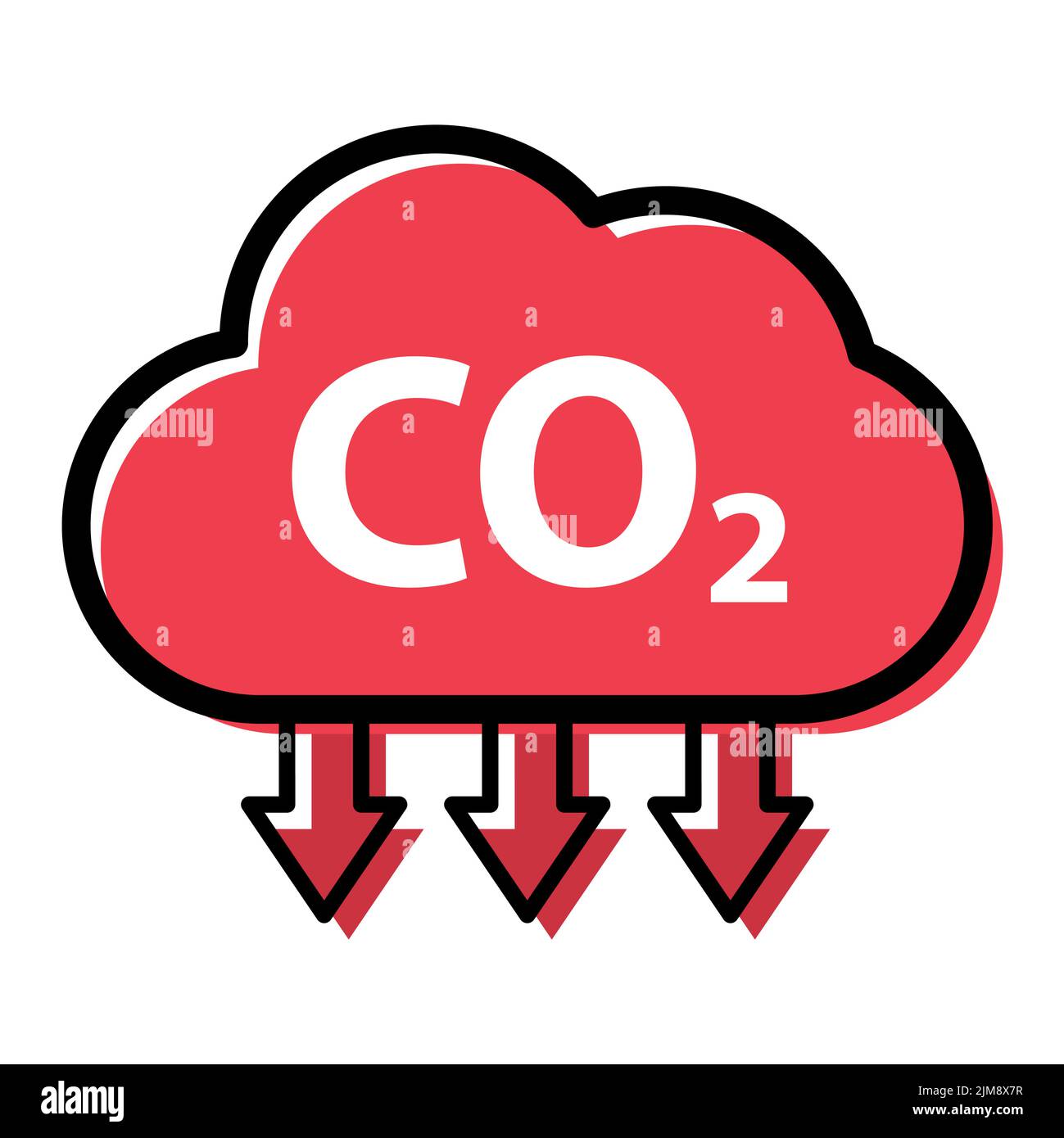 CO2 reduce cloud icon, clean global emission, environment eco design ...