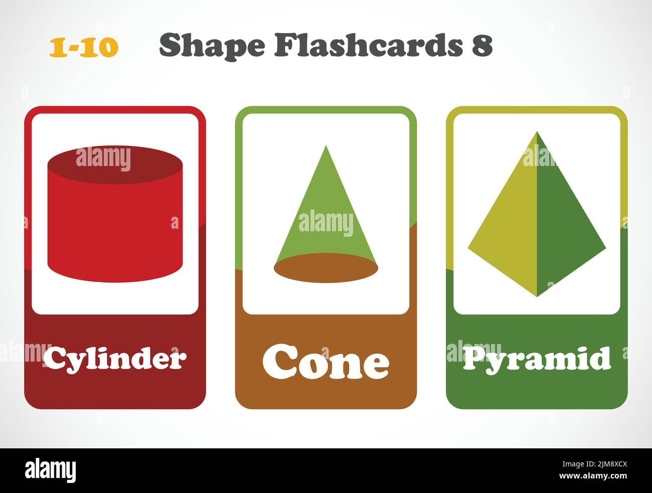 Geometric shapes flashcards for kids. Educational material for children ...