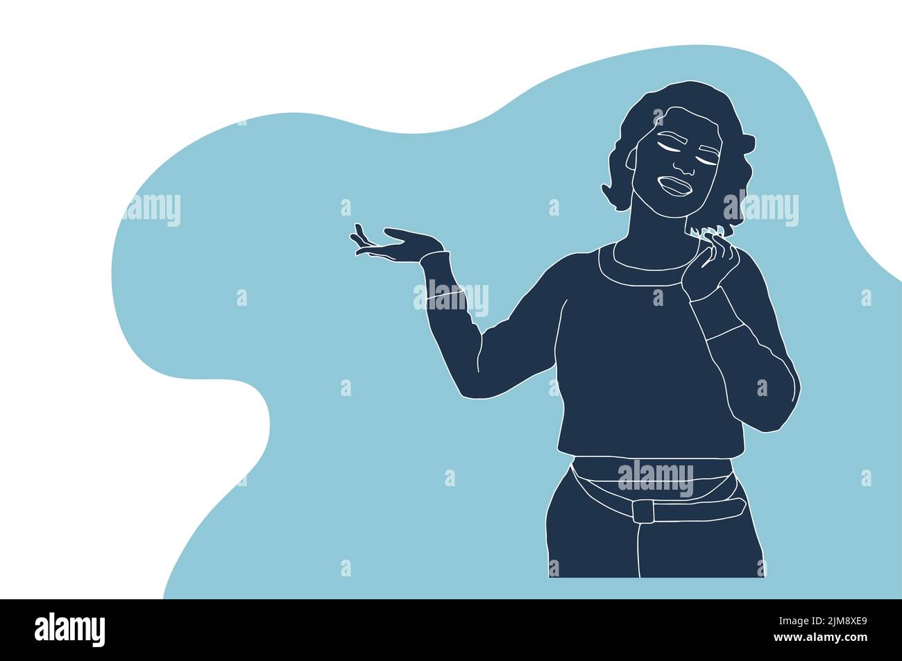 Loyalty promise oath concept. Young woman cartoon character wearing ...