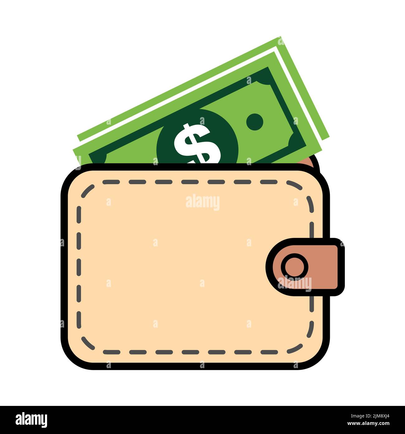 Wallet Dollar icon, finance flat symbol, economy deposit cash vector ...