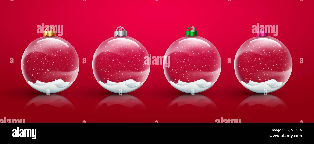 Christmas crystal ball vector set. Christmas balls crystal element with ...