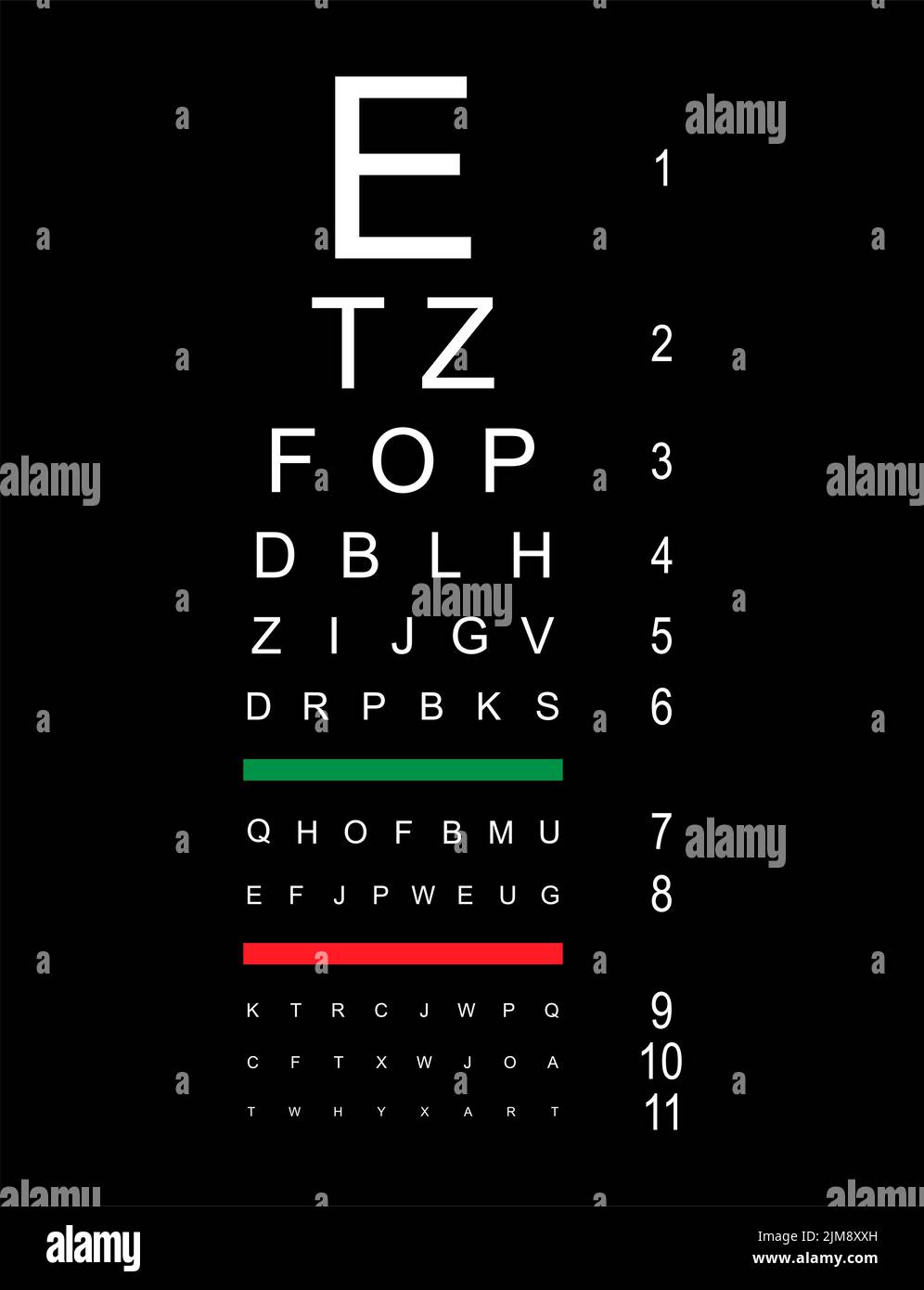 Test visual measure icon, optical chart letter symbol, optometrist ...