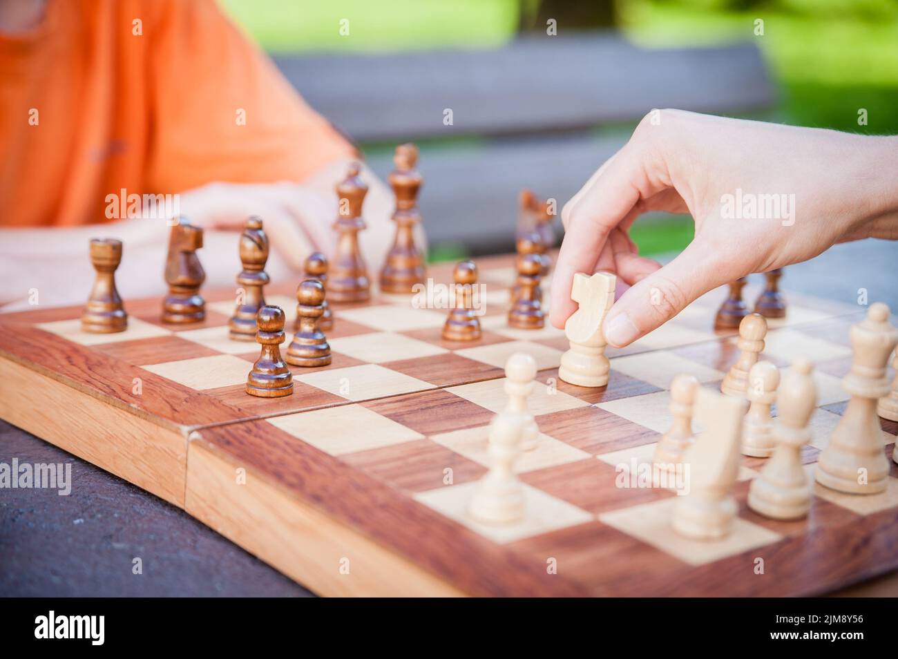 Human hand move chess figure hi-res stock photography and images - Alamy