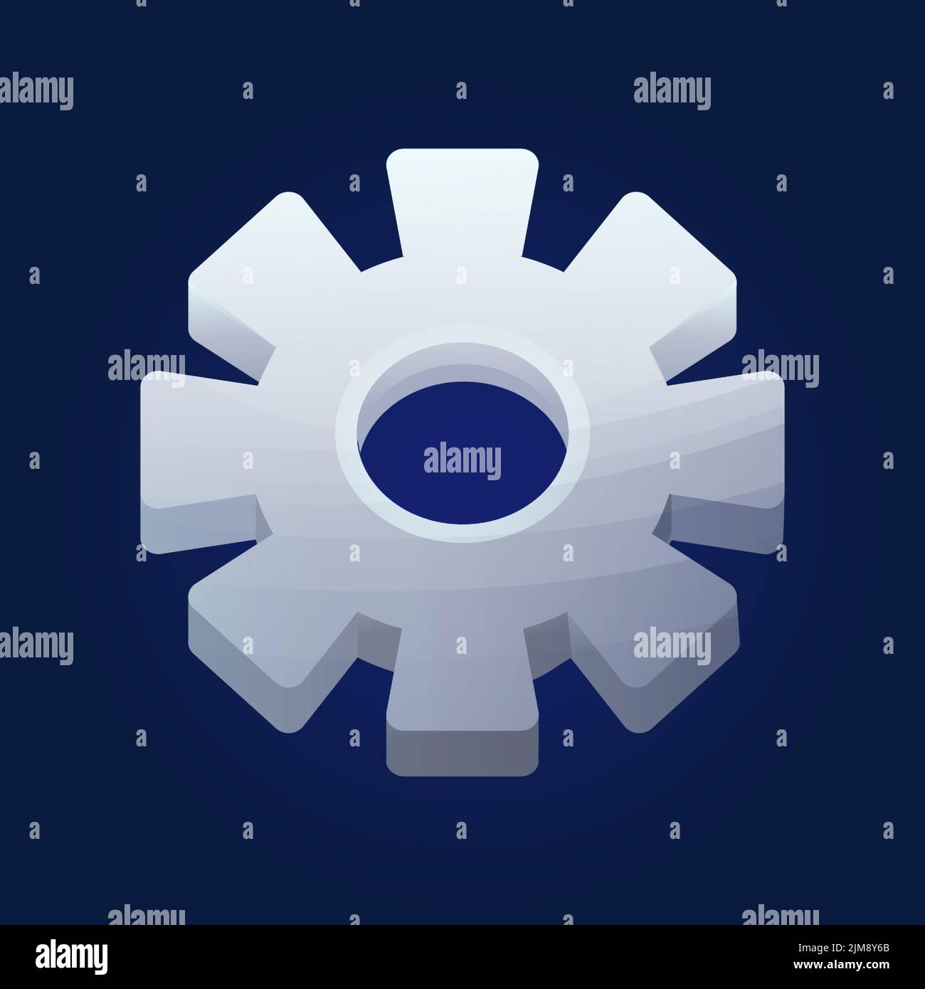 Setting Gear Icon Game Button Symbol In Cartoon Style Isolated Ui Gui Asset Design Element