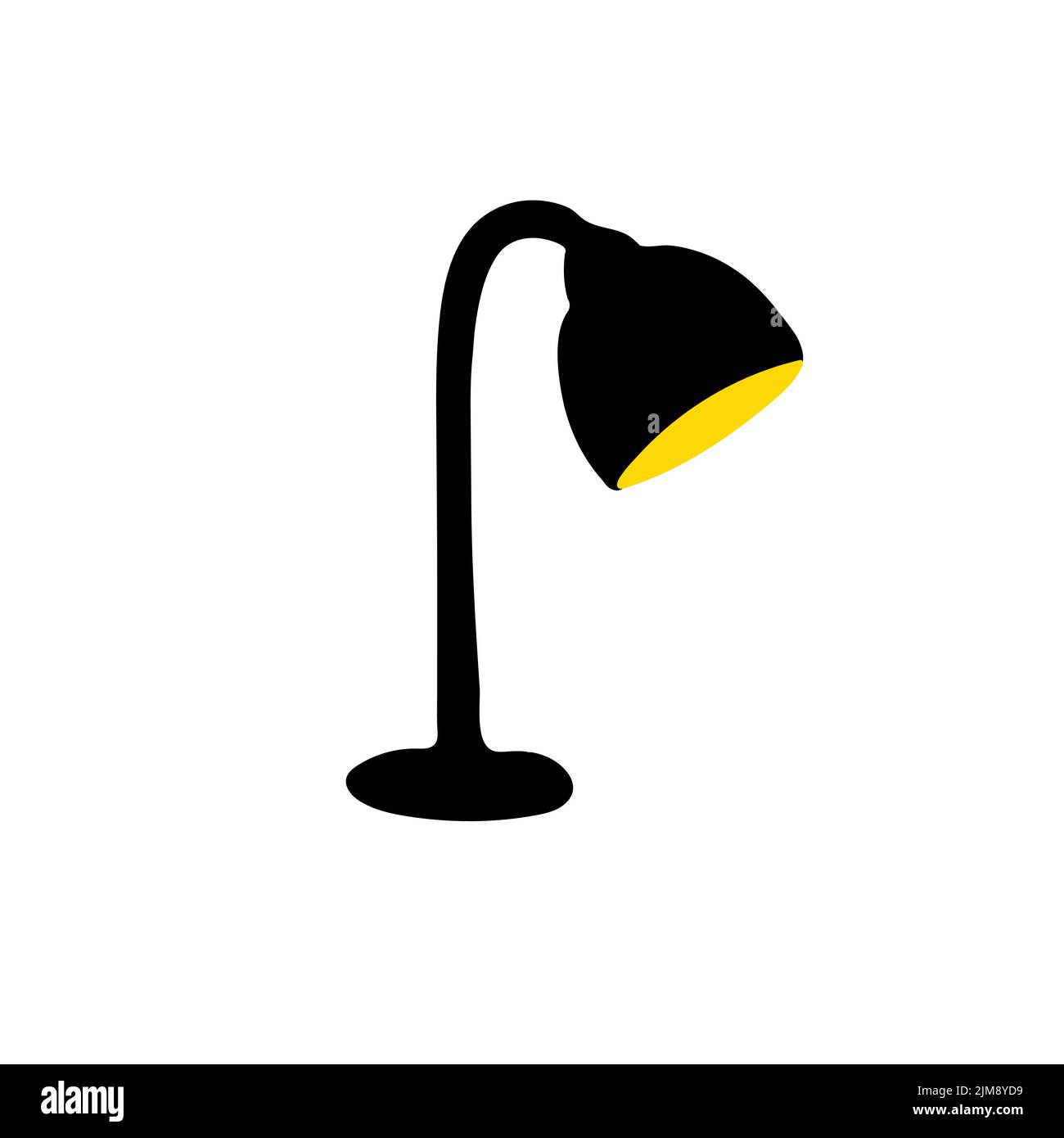 Illustration of a table lamp in black color on a white background Stock ...