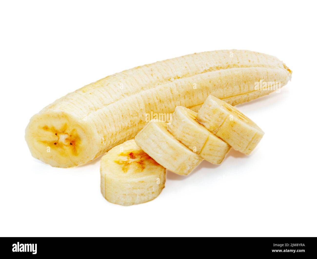 Fresh sliced banana isolated on white background Stock Photo - Alamy
