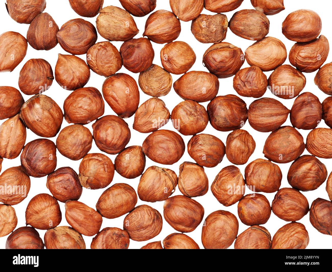 Hazelnuts background isolated on white Stock Photo - Alamy