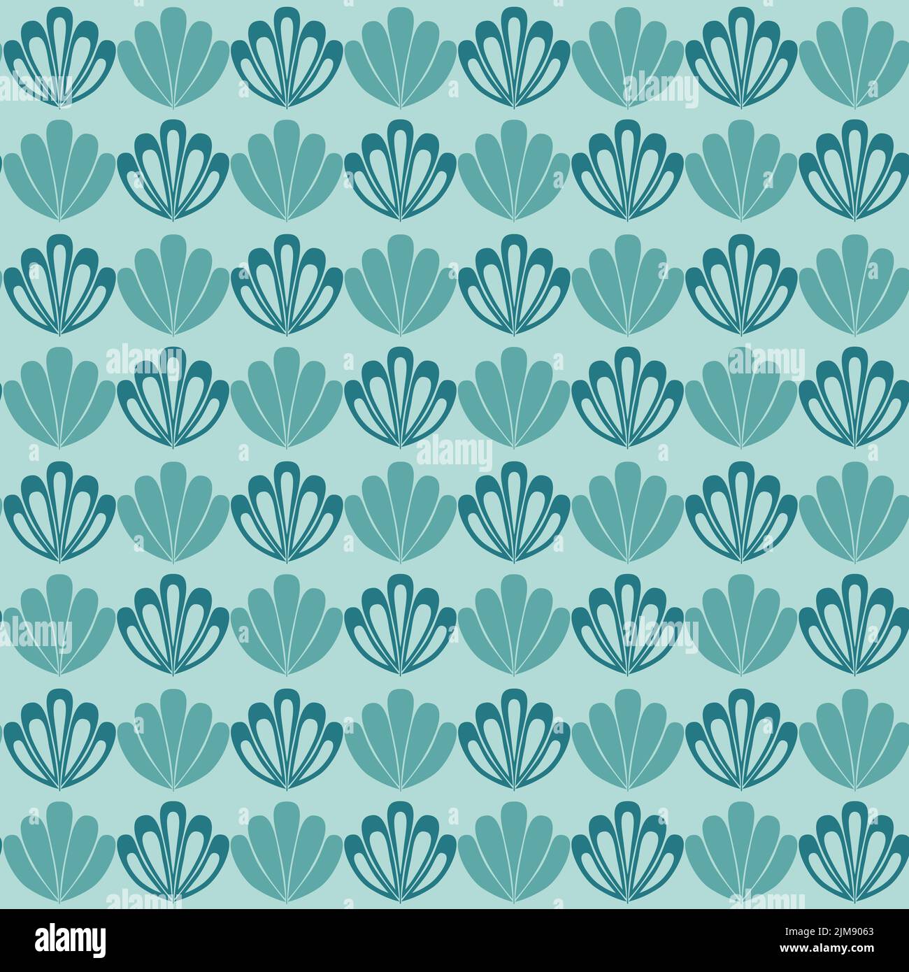 Green mint pastel marine seamless pattern background with shell Stock ...