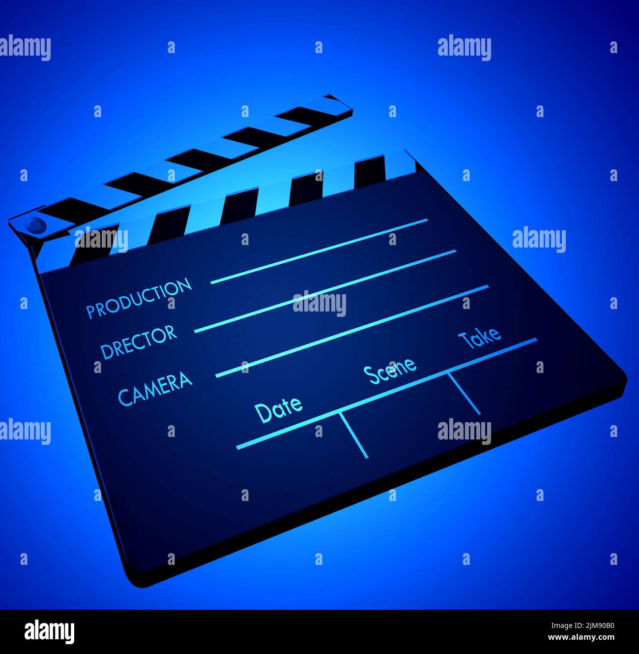 Film clapper in color light Stock Photo - Alamy