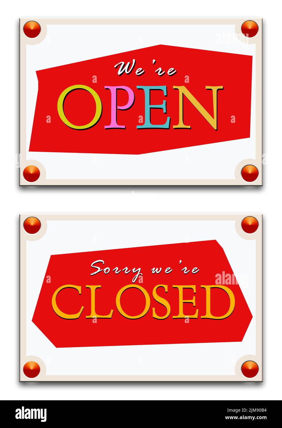 Closed and open sign Stock Photo - Alamy