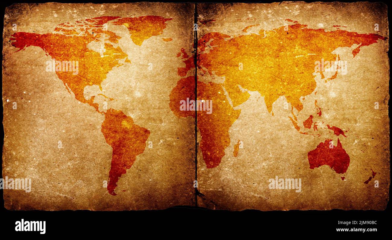 Vintage world map Stock Photo - Alamy