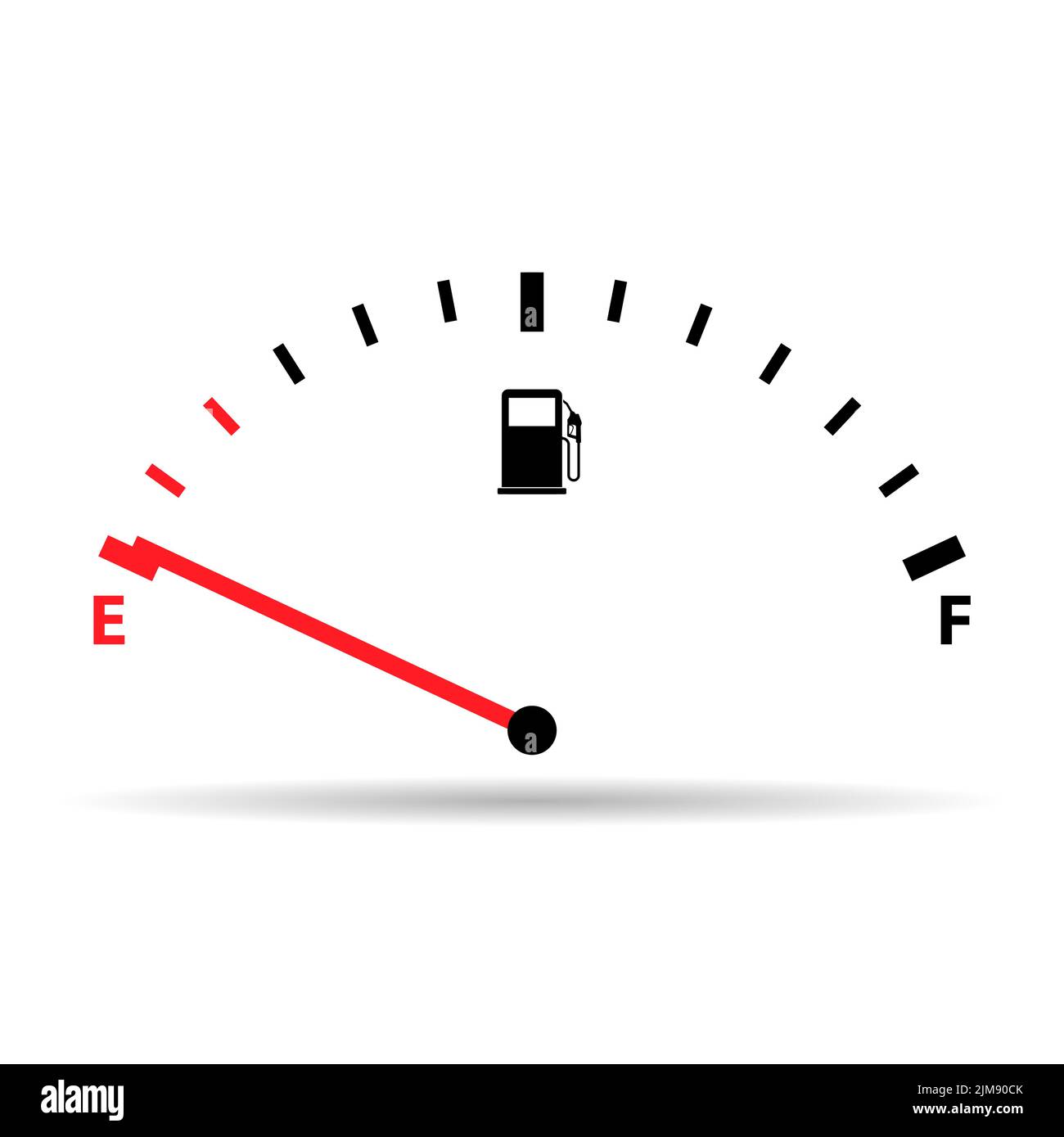 Fuel car indicator icon shadow, gauge petrol automobile meter symbol ...