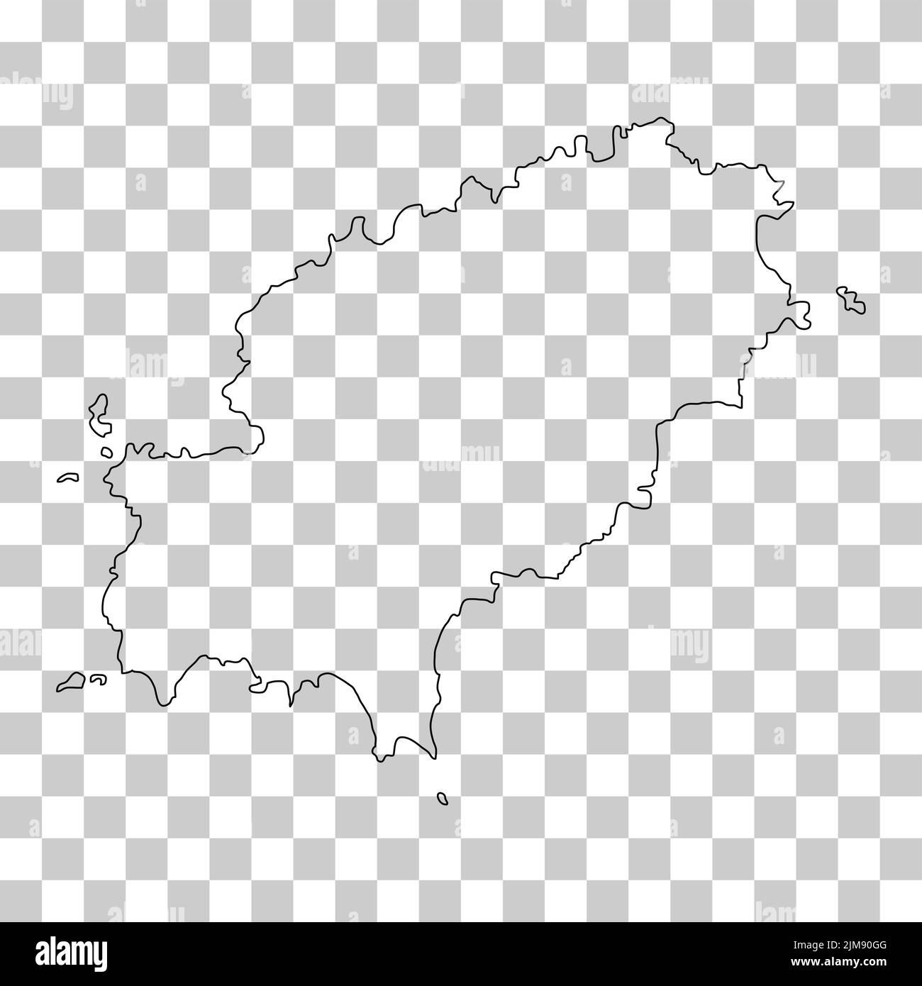 Ibiza high detail map island, spanish region flat sign, web design ...