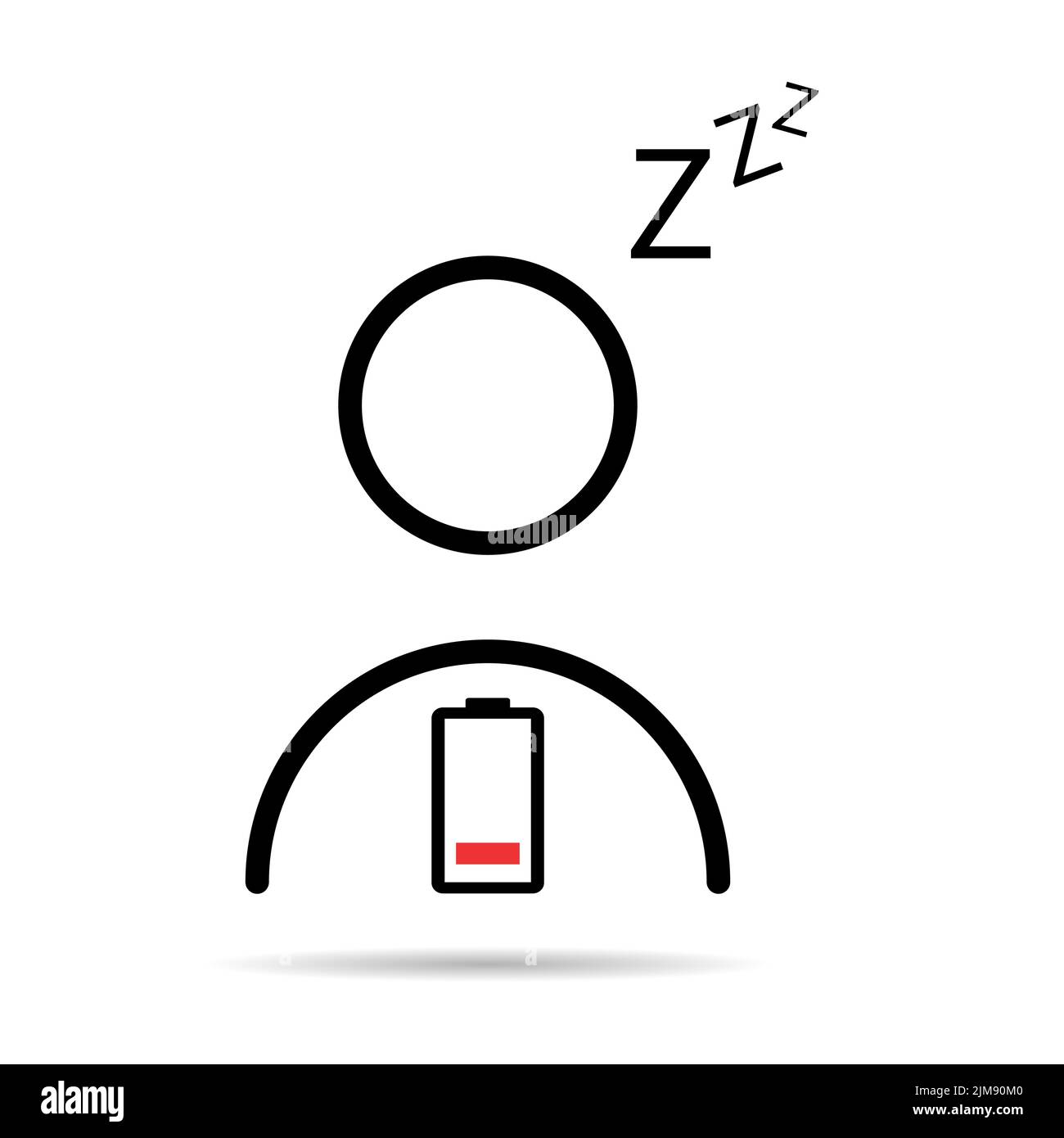 Tired man icon with shadow, sleep emotion tired sign, bored concept ...