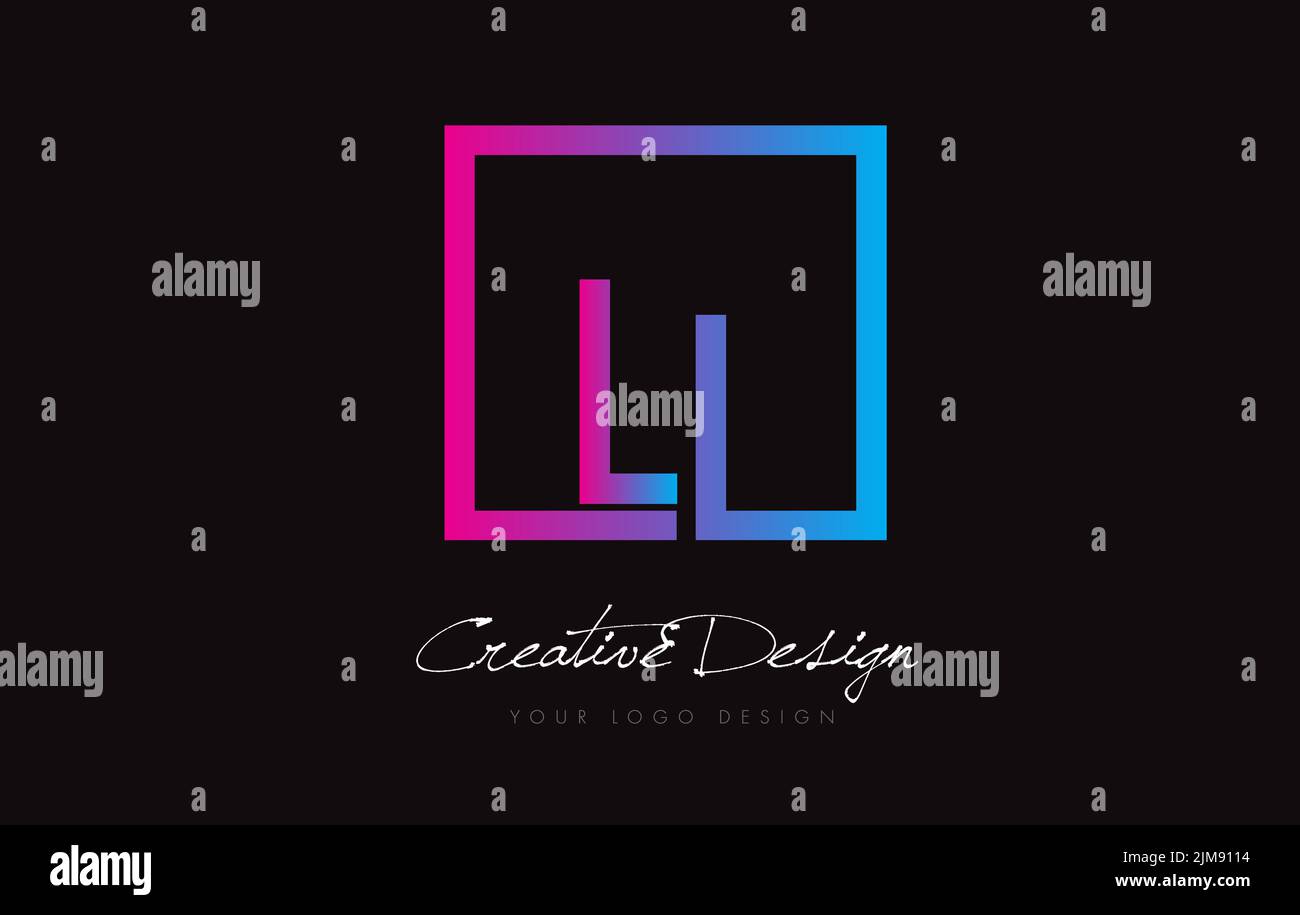 LI Square Framed Letter Logo Design Vector with Purple Blue Colors ...