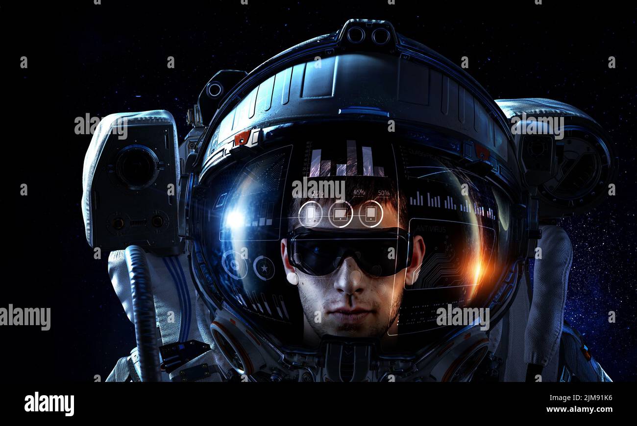 Astronaut and space exploration theme Stock Photo - Alamy