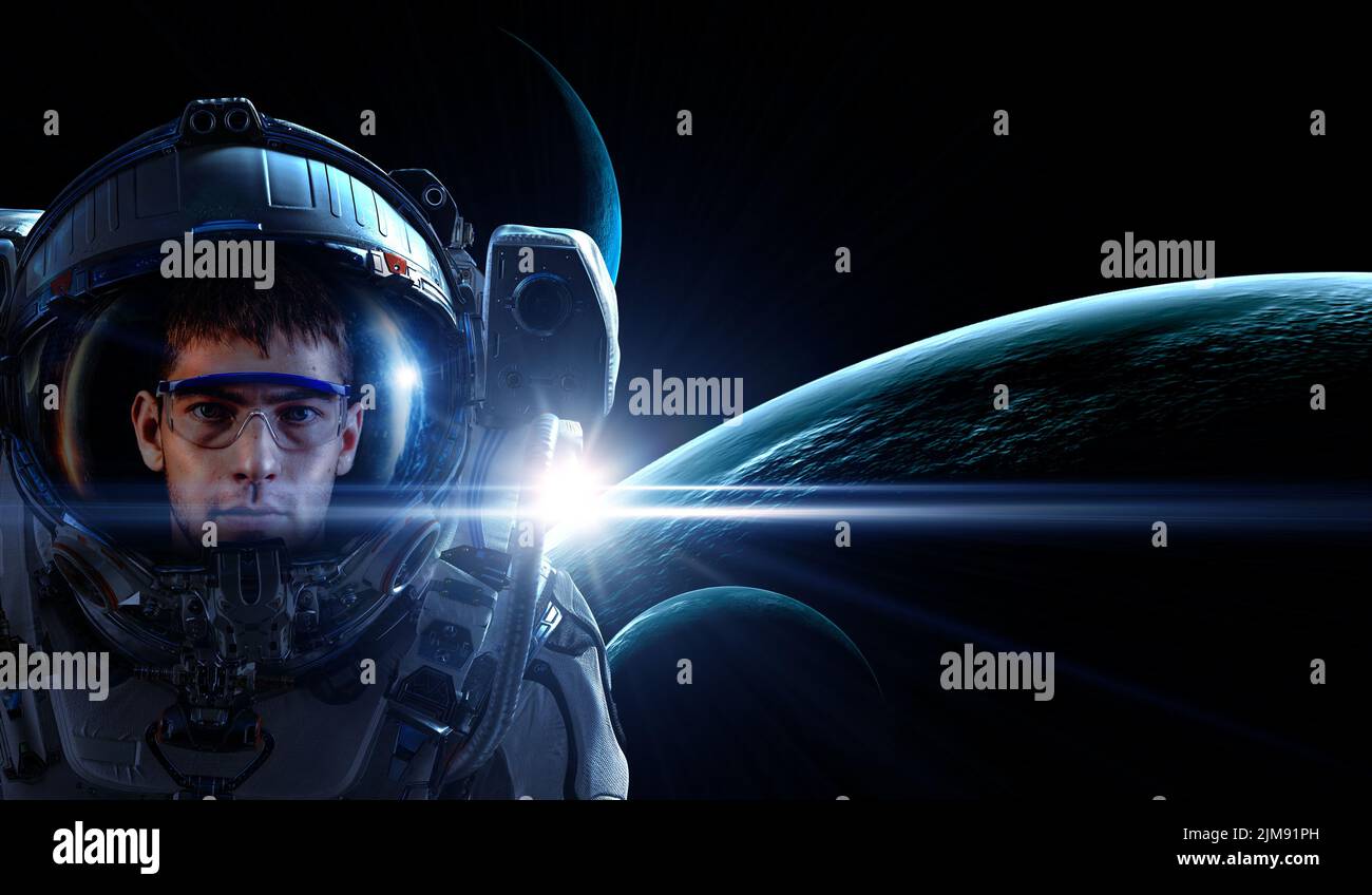 Astronaut and space exploration theme Stock Photo - Alamy