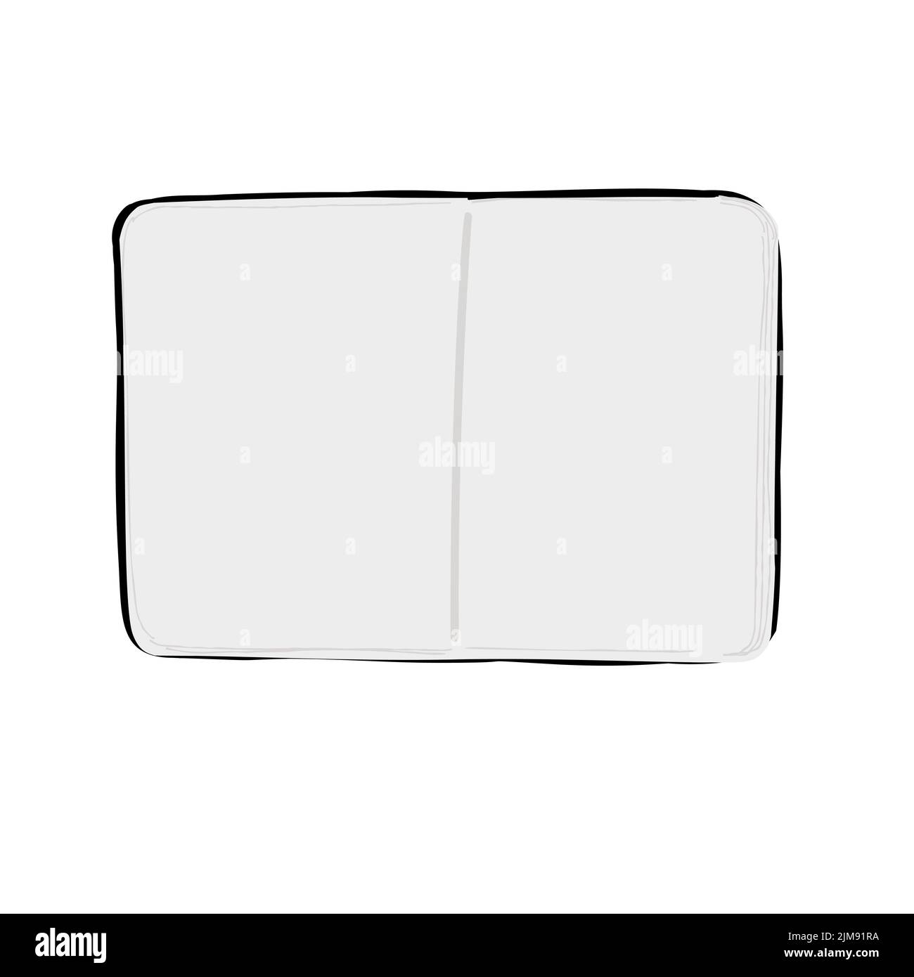 Illustration of an open notebook on isolated on white background Stock ...