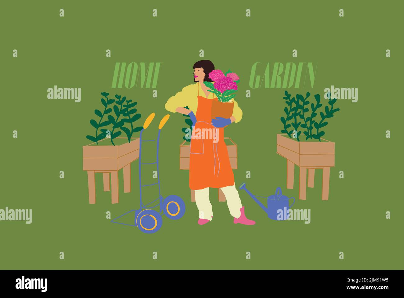 Grow vegetables at home Stock Vector Images - Alamy