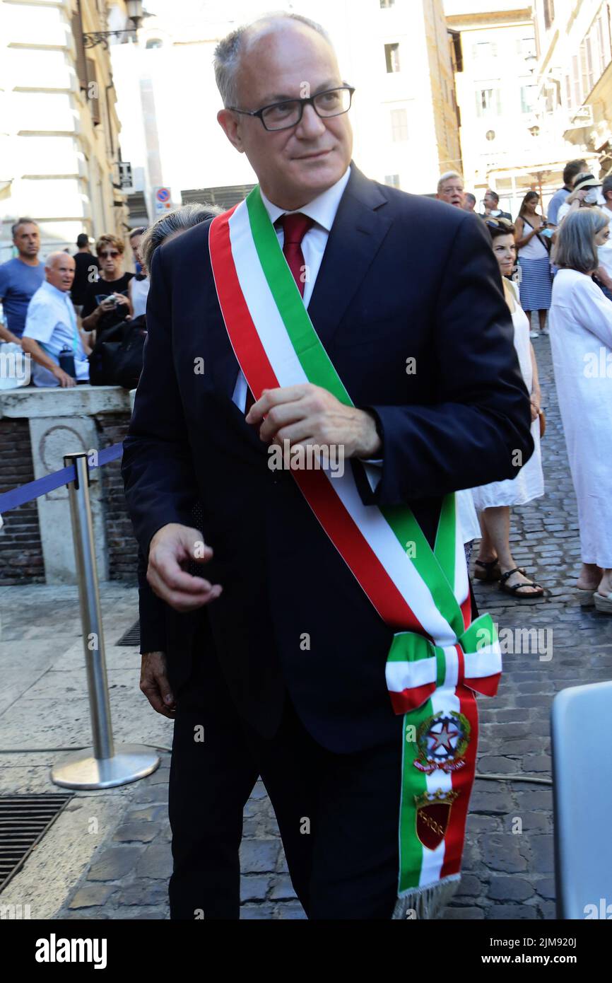 August 5, 2022 - The Mayor Of Rome ROBERTO GUALTIERI presides over the ...