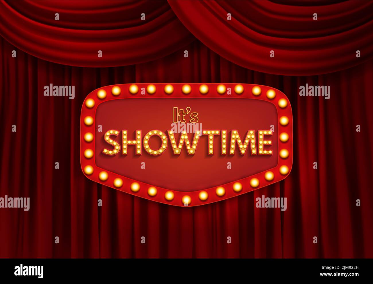 Red Curtain ShowTime Background. Vector Illustration Stock Vector Image ...
