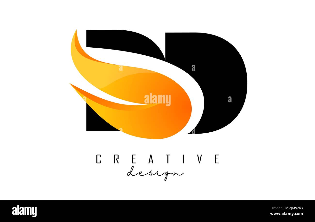 Vector illustration of abstract letters DD d with fire flames and ...