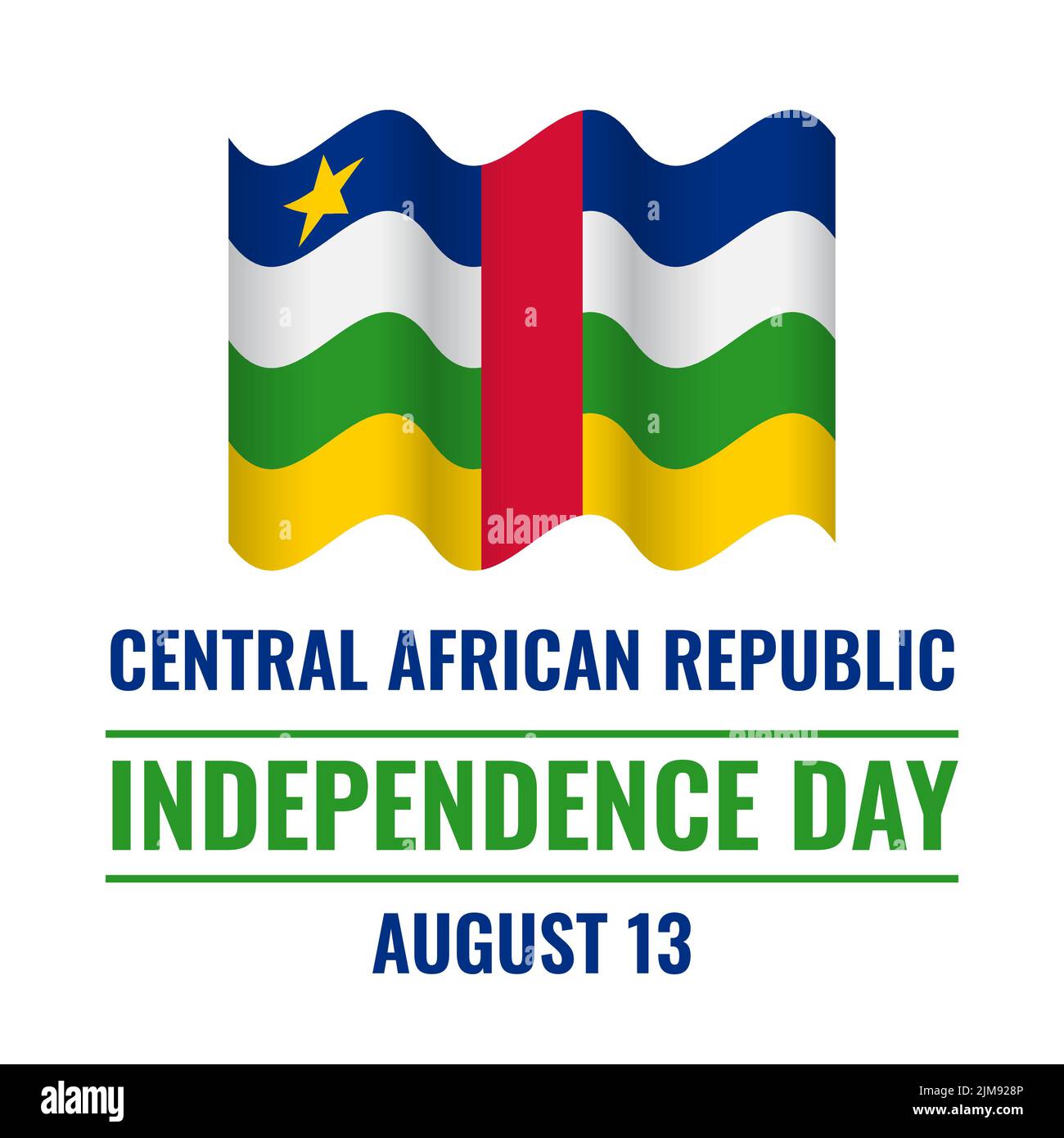 Central African Republic Independence Day lettering with flag. National ...