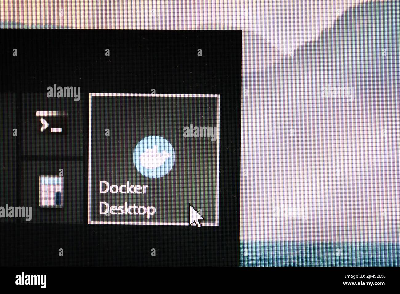 App icon of Docker Desktop on a Windows 10 desktop Stock Photo - Alamy