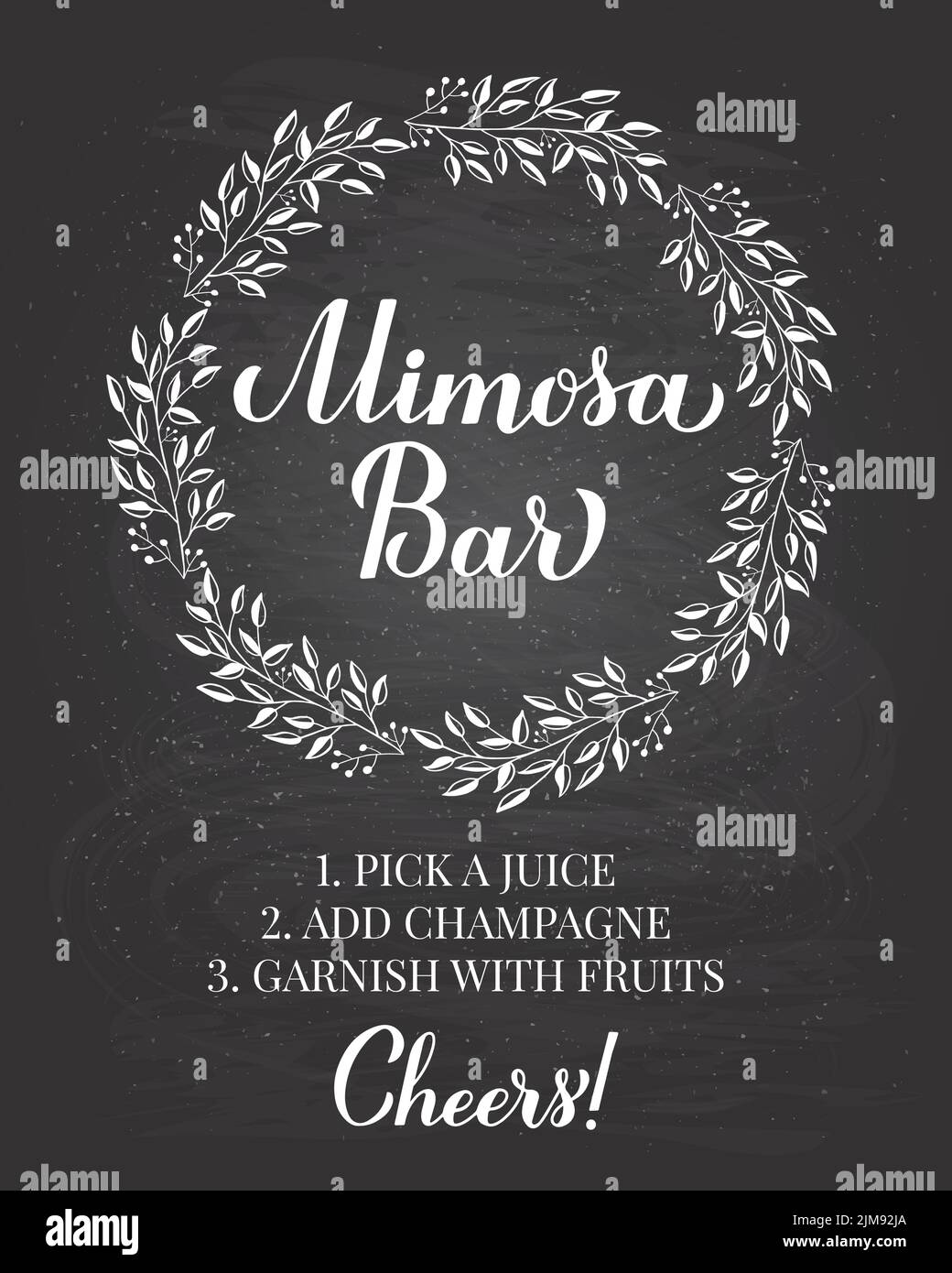 Mimosa Bar sign. How to make mimosas. Chalkboard bubbly bar sign ...