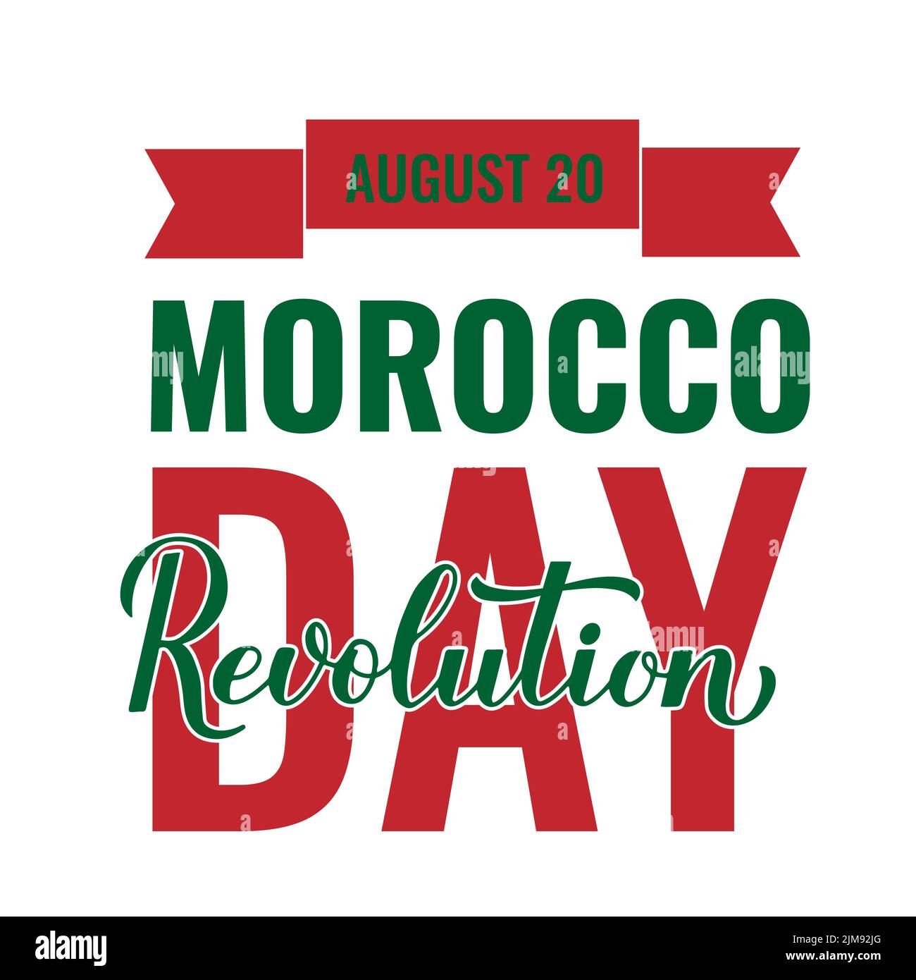 Morocco Revolution Day typography poster. National holiday on August 20 ...