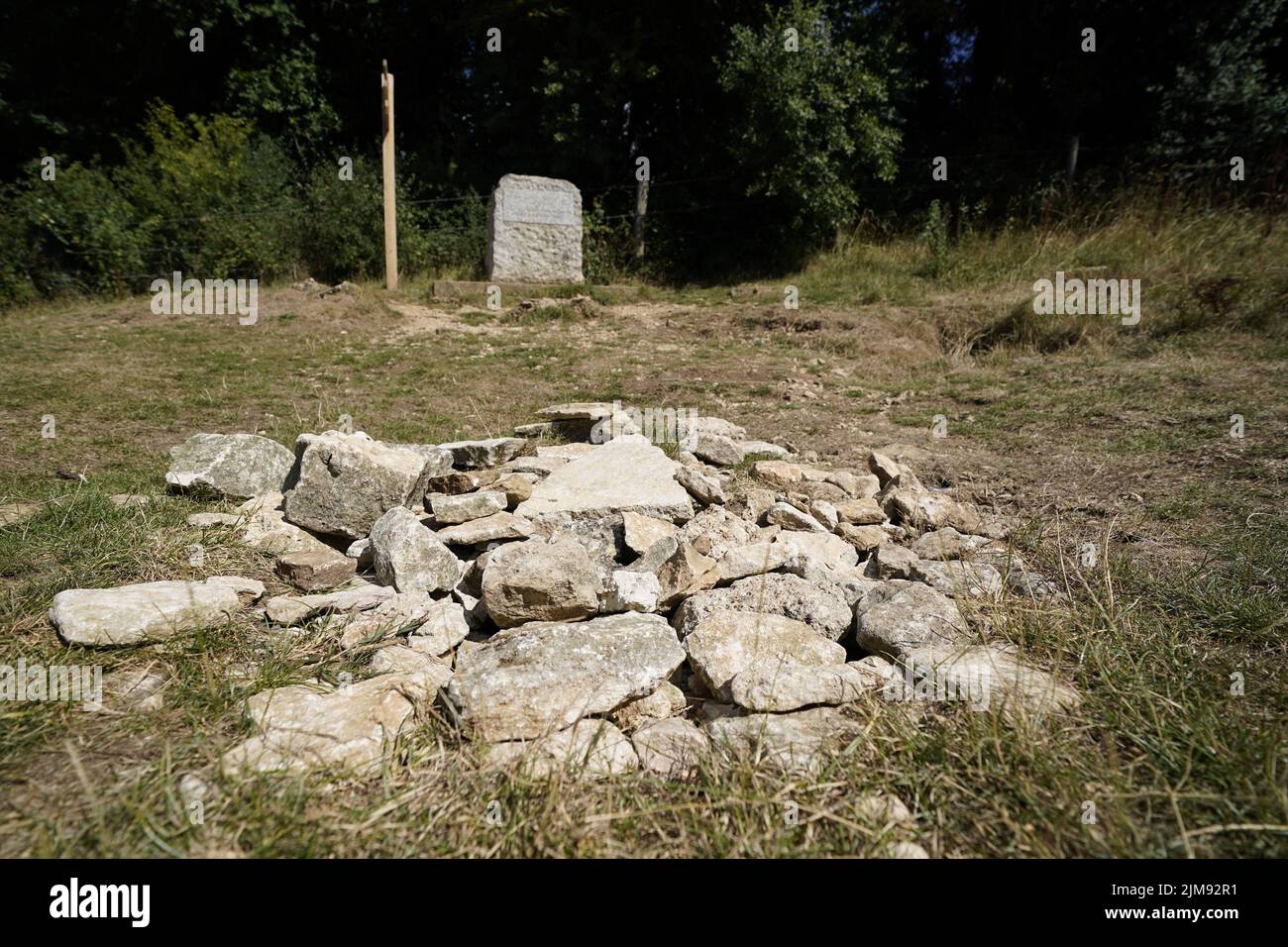 The stone marking the spot for the traditional source of the River ...