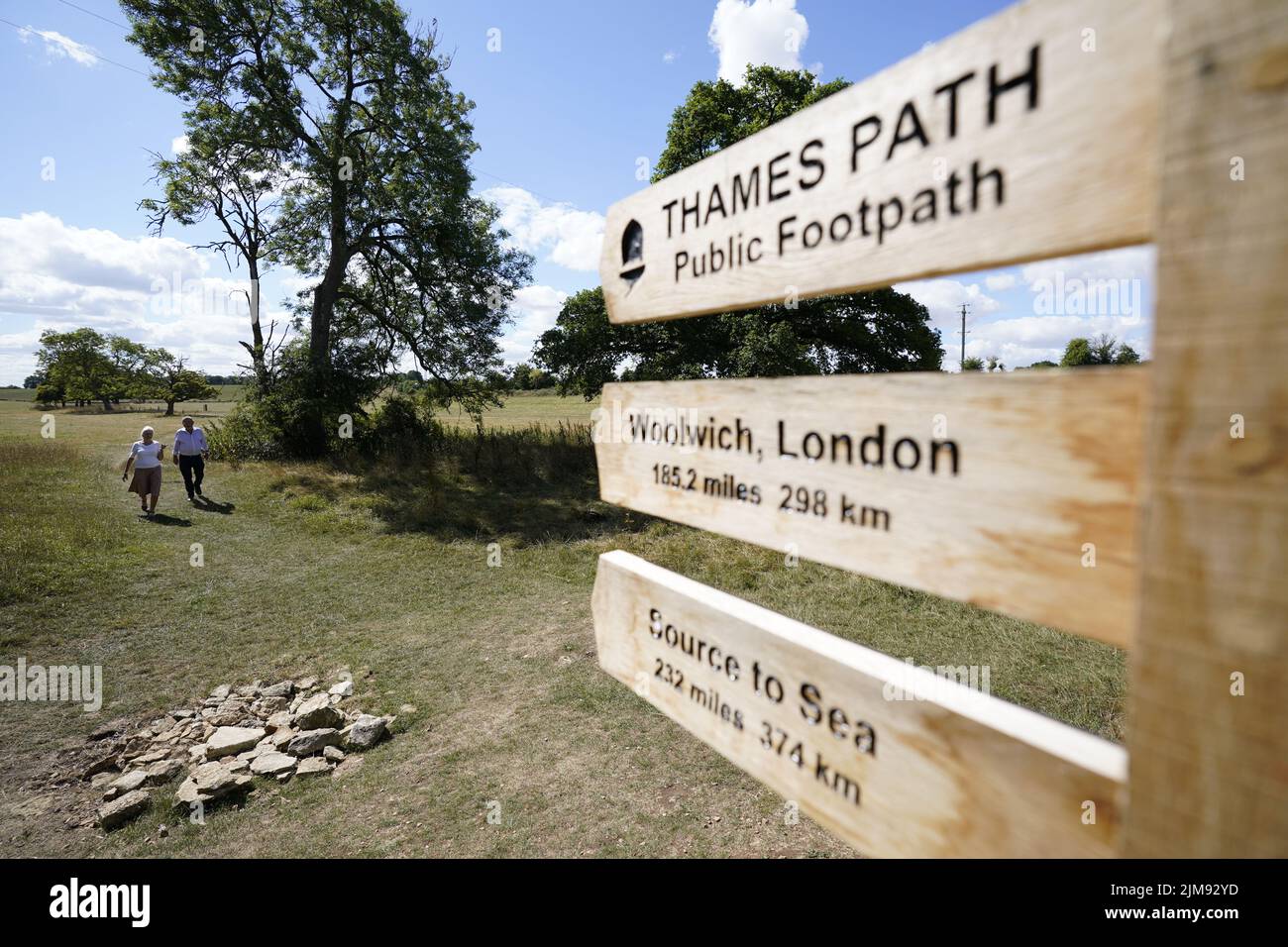 People walk near to the spot for the traditional source of the River ...