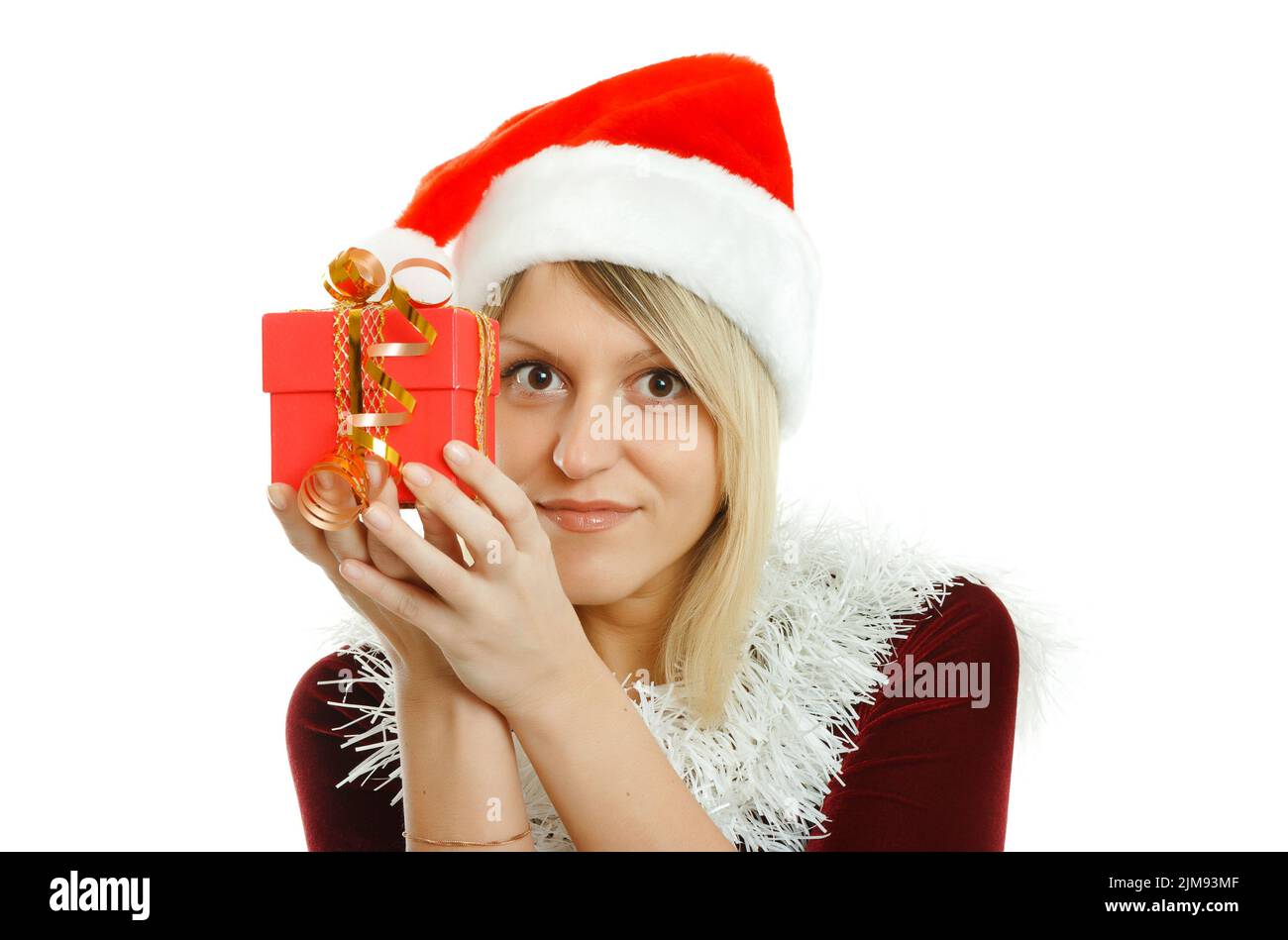 Beautiful girl with a gift Stock Photo - Alamy