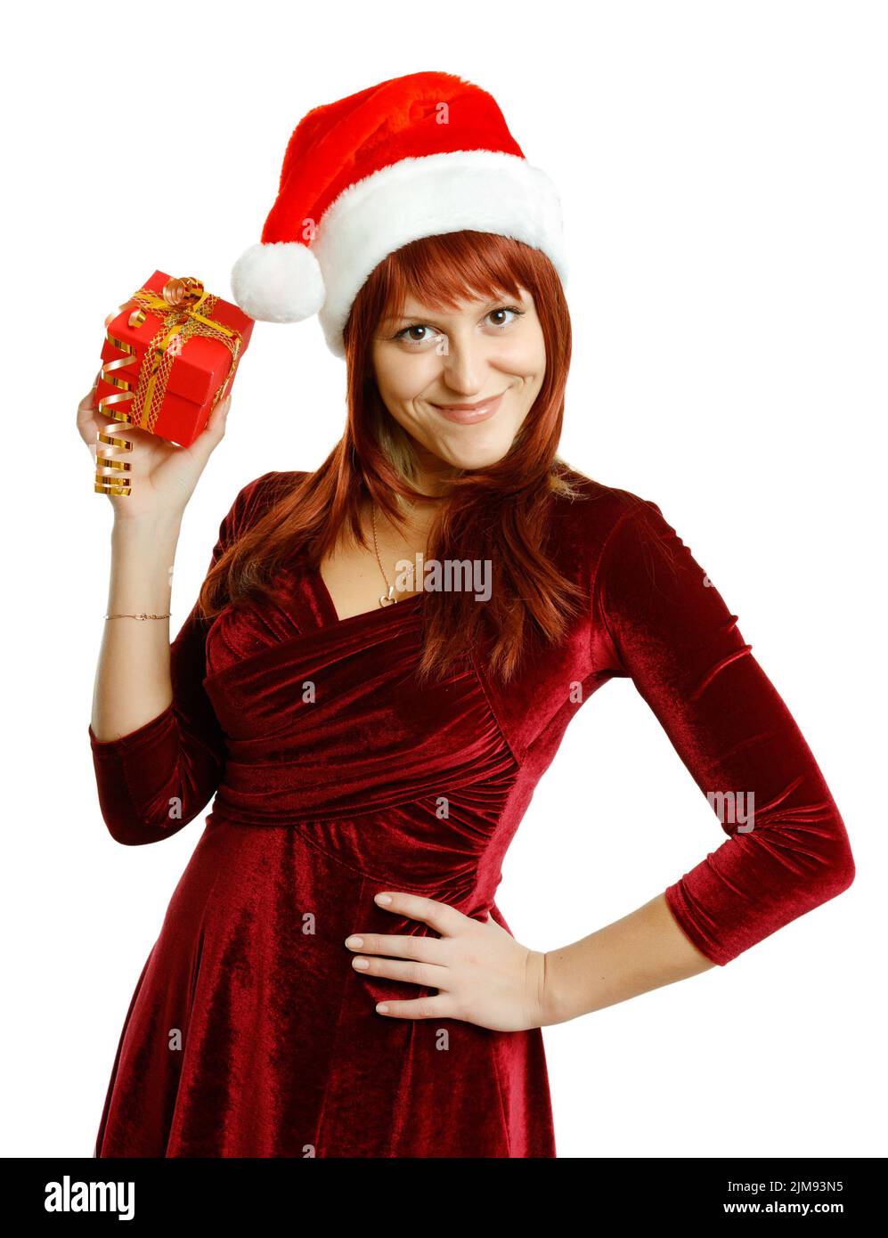 Beautiful girl with a gift Stock Photo - Alamy