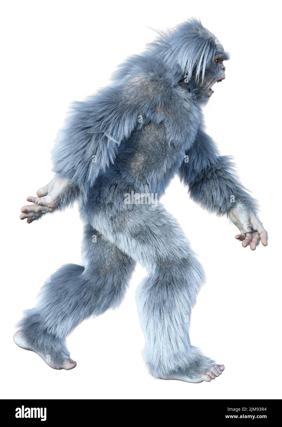 3D rendering of a fantasy creature yeti isolated on white background ...