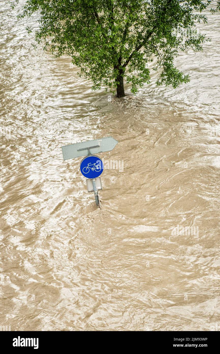 Traffic Sign under Water Stock Photo - Alamy