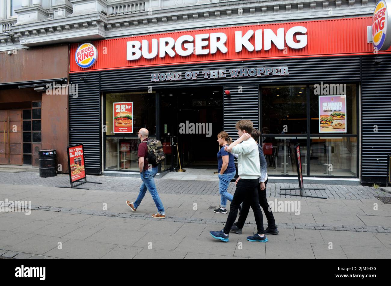 Copenhagen /Denmark/05 August 2022/American fast food chain Burger king ...