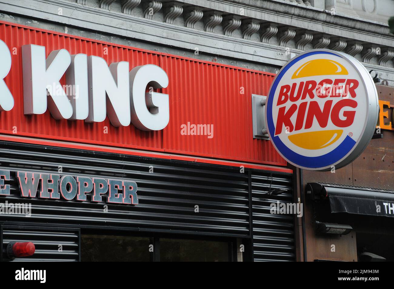 Copenhagen /Denmark/05 August 2022/American fast food chain Burger king ...