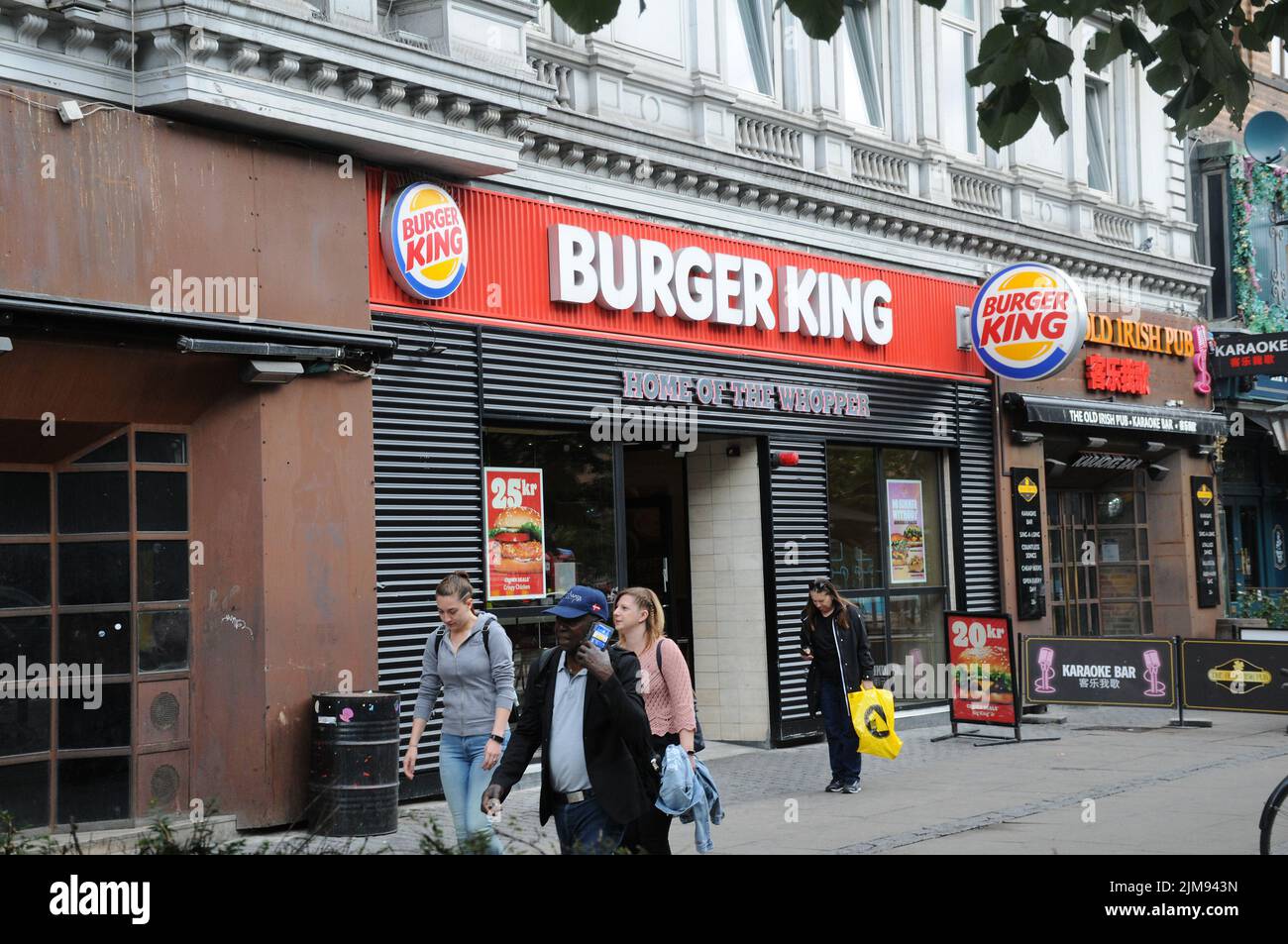 Copenhagen /Denmark/05 August 2022/American fast food chain Burger king ...