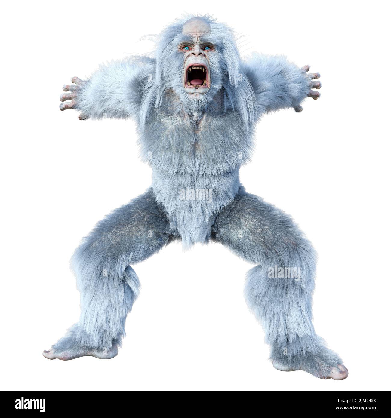 3D rendering of a fantasy creature yeti isolated on white background ...