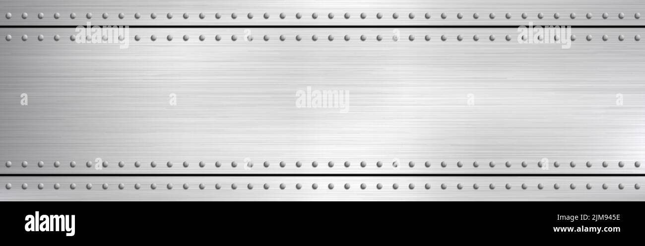 Metal rivets wide texture. Polished steel with light effect. Scratched ...
