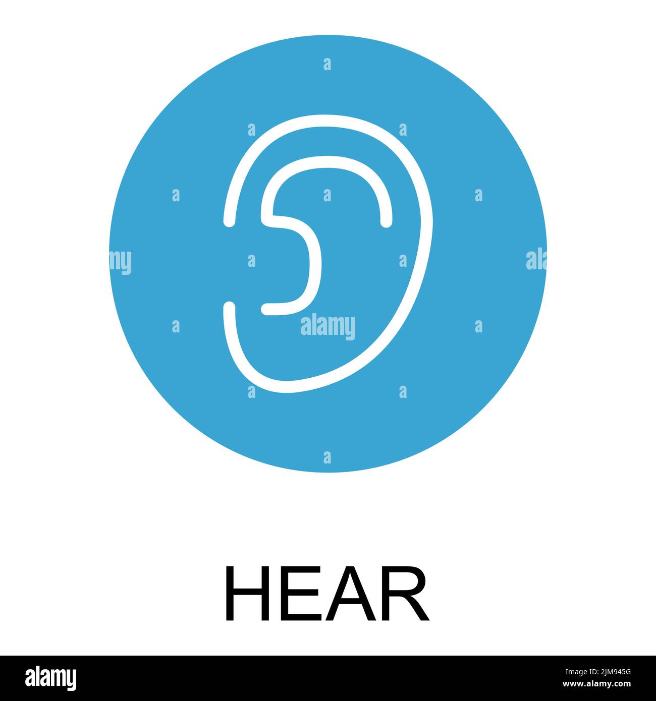 Human anatomy flat ear icon, hear health organ vector illustration ...