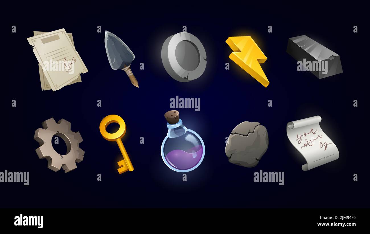 Isolated Graphic Elements for Video Gaming. Vector illustration Stock ...