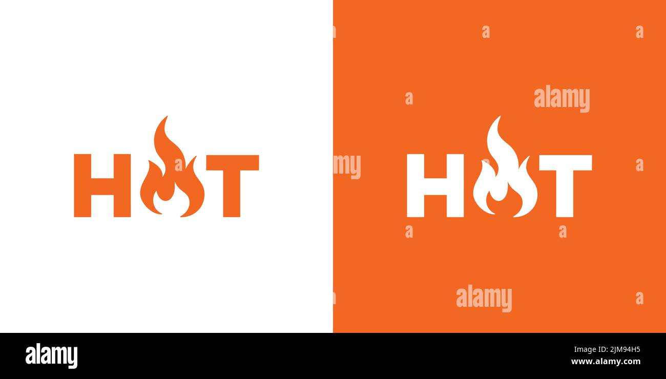 modern and professional hot fire logo text design Stock Vector Image ...